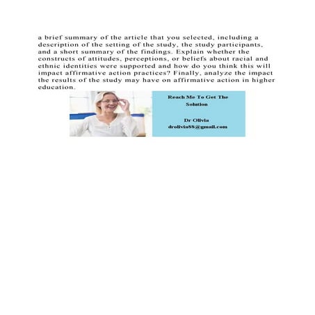 a brief summary of the article that you selected, including a descri ...
