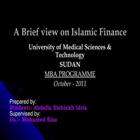 A brief view on islamic finance | PPT