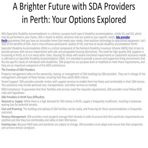 A Brighter Future with SDA Providers in Perth Your Options Explored.pptx