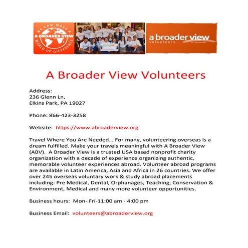 A broader view volunteers | PDF