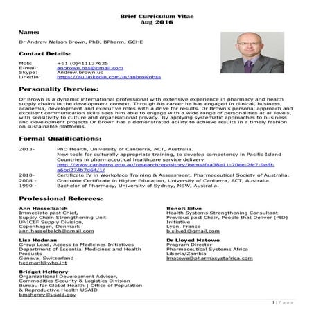 A brown cv aug 2016 | PDF