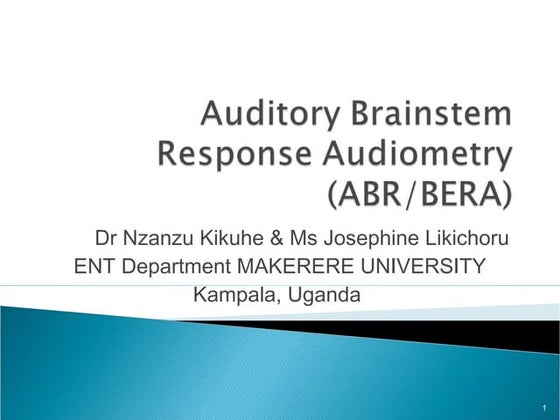 Auditory brainstem response (ABR) | PPTX | Digital Audio | Computer ...