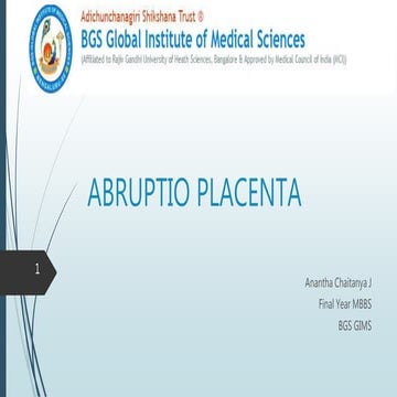 Abruptio placenta clinical features | PPTX