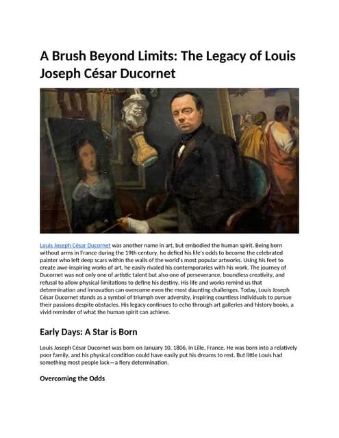 Who Was Louis Joseph César Ducornet? A Look at His Life and Art | PDF