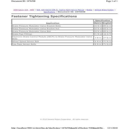 Abs Captiva 2010 | PDF