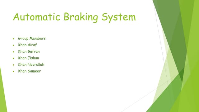 Automatic braking system | PPTX | Radio Control | Hobbies & Interests