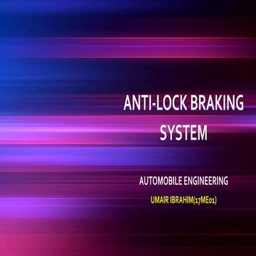 ANTI-LOCK BRAKING SYSTEM(ABS) | PPT