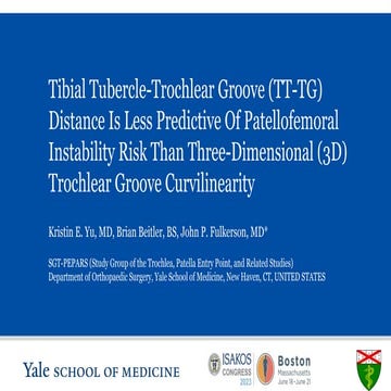 Tibial Tubercle Trochlear Groove Instability Risk | PPT