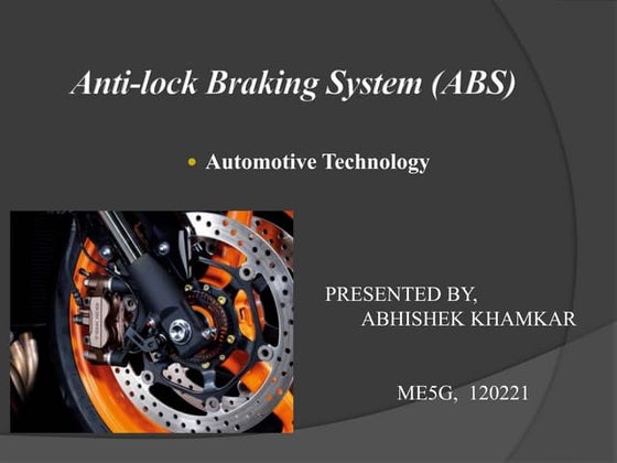 Anti-lock Braking System | PPT