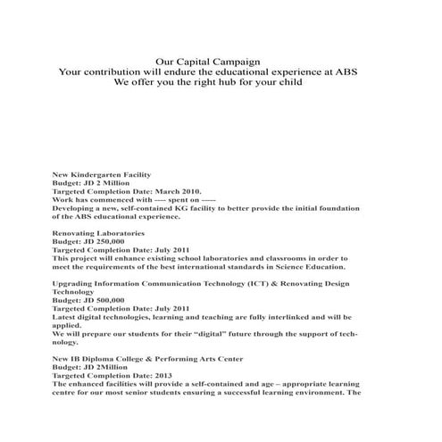 Abs capital campaign | PDF