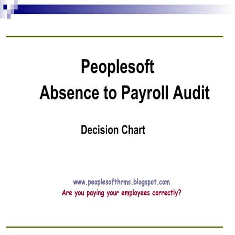 Peoplesoft Absence Leakage Decision Chart | PPT