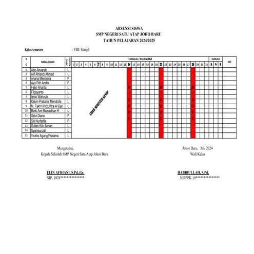 Cover absensi siswa | DOCX