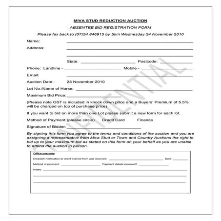 Absentee Bid Form | PDF