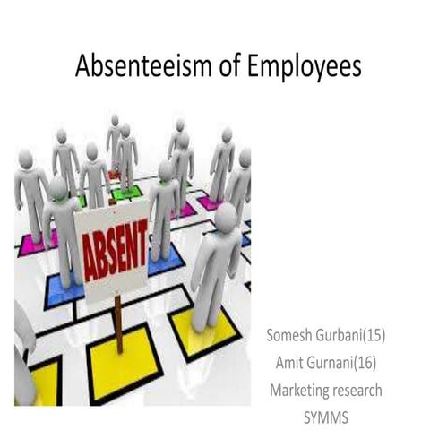 Absenteeism of employees my ppt | PPTX