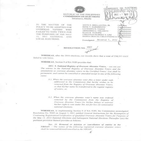 Absentee voting ofw | PDF