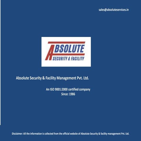 Absolute Security & Facility Management Pvt. Ltd. | PPTX