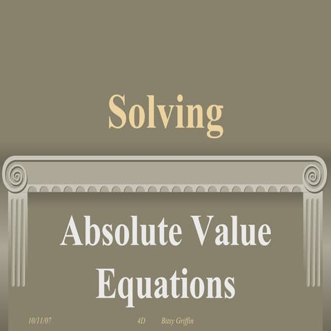 Absolute Value Equations | PPT