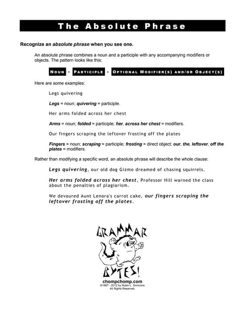 The Absolute phrase | PDF The Absolute phrase | PDF