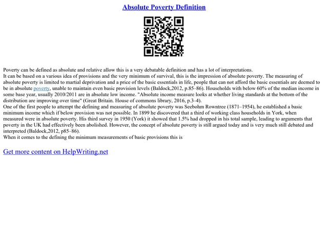 Absolute Poverty Definition | PPT Absolute Poverty Definition | PPT