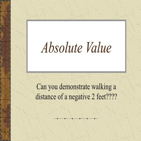 Absolute value | PPT