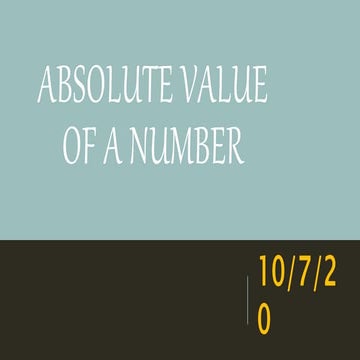 Absolute value of a number | PPTX