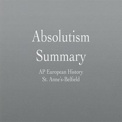 Absolutism summary 0910 | KEY | Christianity | Religion & Spirituality