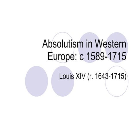 Absolutism West Euro Louis Xiv | PPT