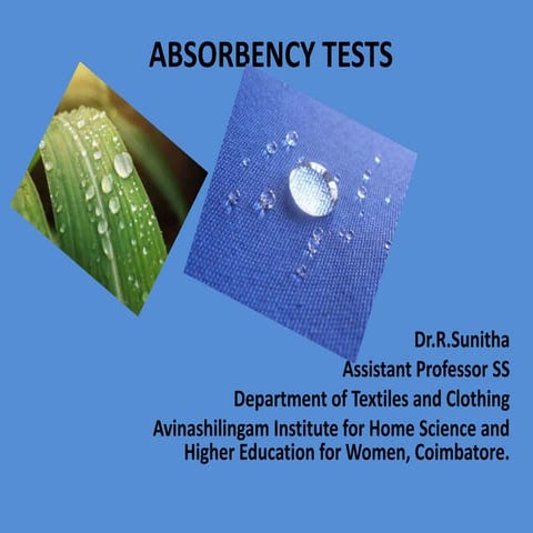 Absorbency tests | PPTX