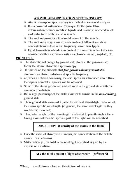 atomic absorption spectroscopy | PPT