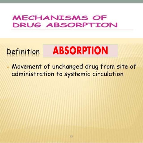 Absorption of drugs (pharmacy) | PPT