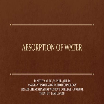 Absorption of water | PPTX