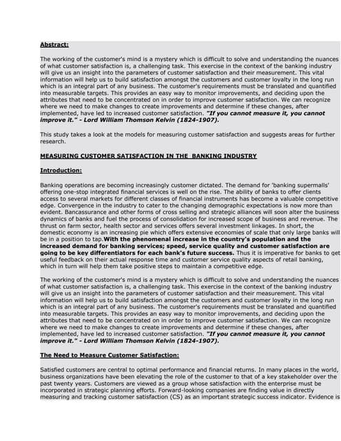 Chapter 1 thesis Customer Satisfaction | PDF