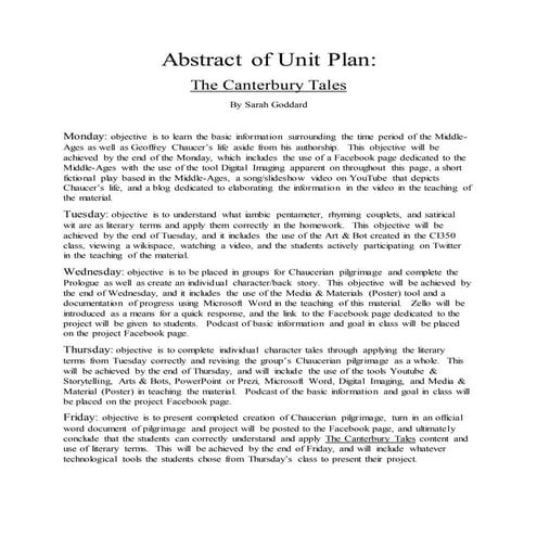 Abstract of Unit Plan | DOCX