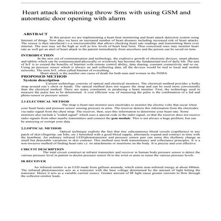 Heart attact detect and monitoring system via arduino. | DOC