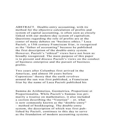 ABSTRACT. Double-entry accounting, with itsmethod for the.docx