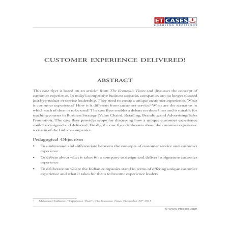 Abstract customer experience delivered! | PDF