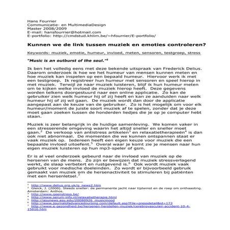 Abstract Hans Fourrier 12.03.2009 Nederlands | PDF | Music | Entertainment