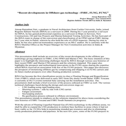 Fpso – general overview of conversion & topside process description ...