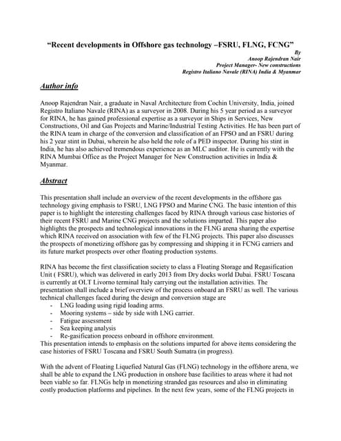 Fpso – general overview of conversion & topside process description ...