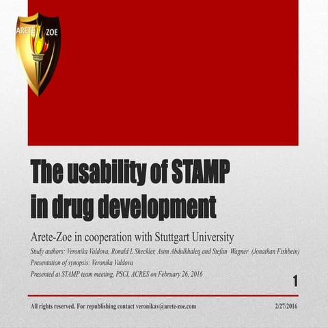 The usability of STAMP in drug development | PPTX