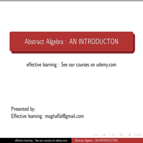Abstract algebra | PPT