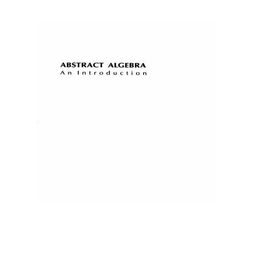 Abstract algebra an introduction (hungerford) | PDF