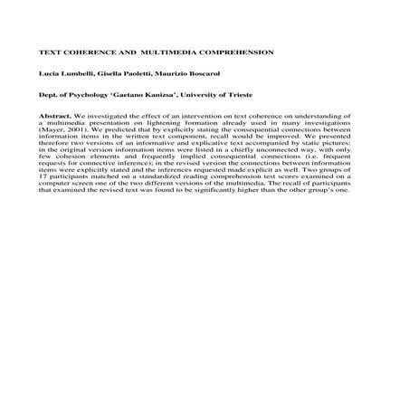 Abstract "Text coherence and multimedia comprehension" | PDF