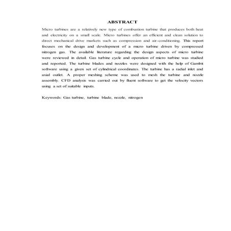 MICROTURBINE Abstract BY-asif quamar | PDF