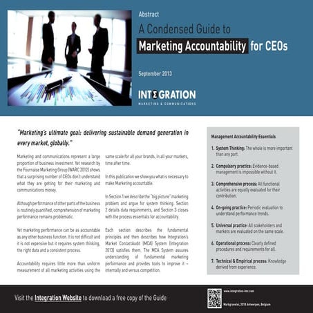 Accountability in Marketing - Abstract for CEOs | PDF