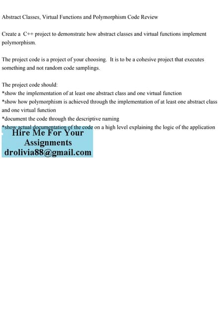 Abstract Classes, Virtual Functions and Polymorphism Code Review.pdf Abstract Classes, Virtual Functions and Polymorphism Code Review.pdf