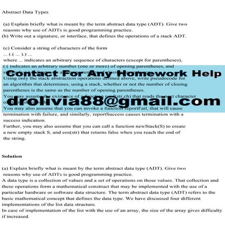 Abstract Data Types (a) Explain briefly what is meant by the ter.pdf | Programming Languages ...
