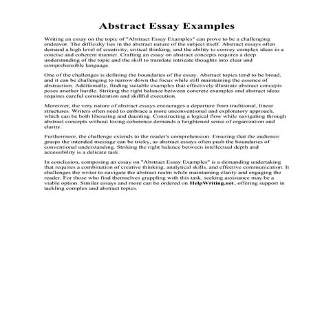 Abstract Essay Examples. Example of abstract in apa paper. Sample Apa ...