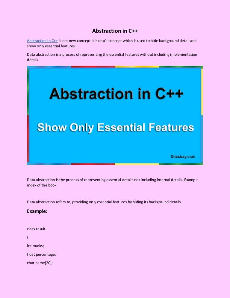 Abstraction In C What Is Abstraction In C 7760