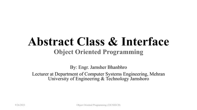 Abstraction In Java Abstract Class And Interfaces Ppt 5464